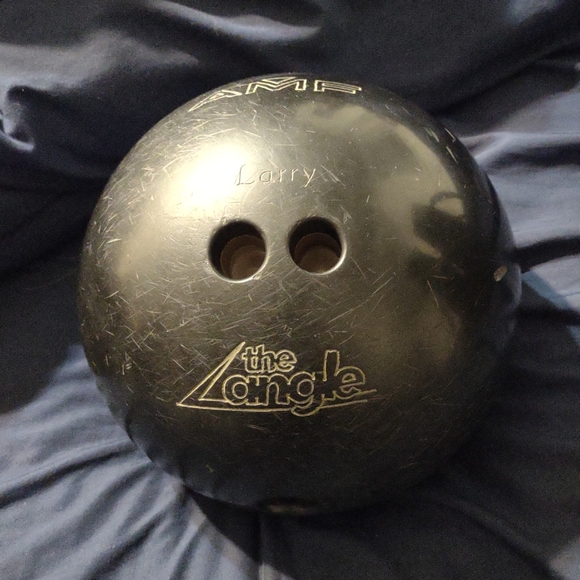 amf | Games | Vintage Black Amf The Angle Bowling Ball With Bag Larry ...